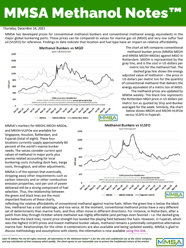 MMSA-Methanol-Notes.pdf | PDF | Methanol | Fuels