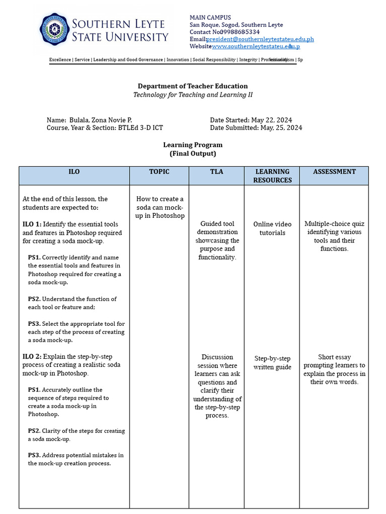 Final Output Learning Program | PDF | Learning | Educational Technology