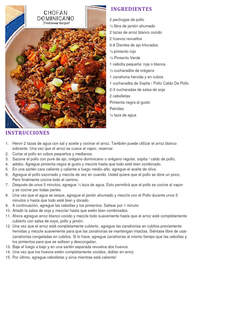 CHOFAN | PDF | Sopa de pollo | Alimentos