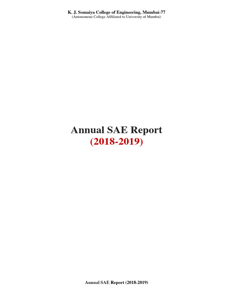 Annual SAE Report 2018-19 | PDF | Flight Control Surfaces | Payload