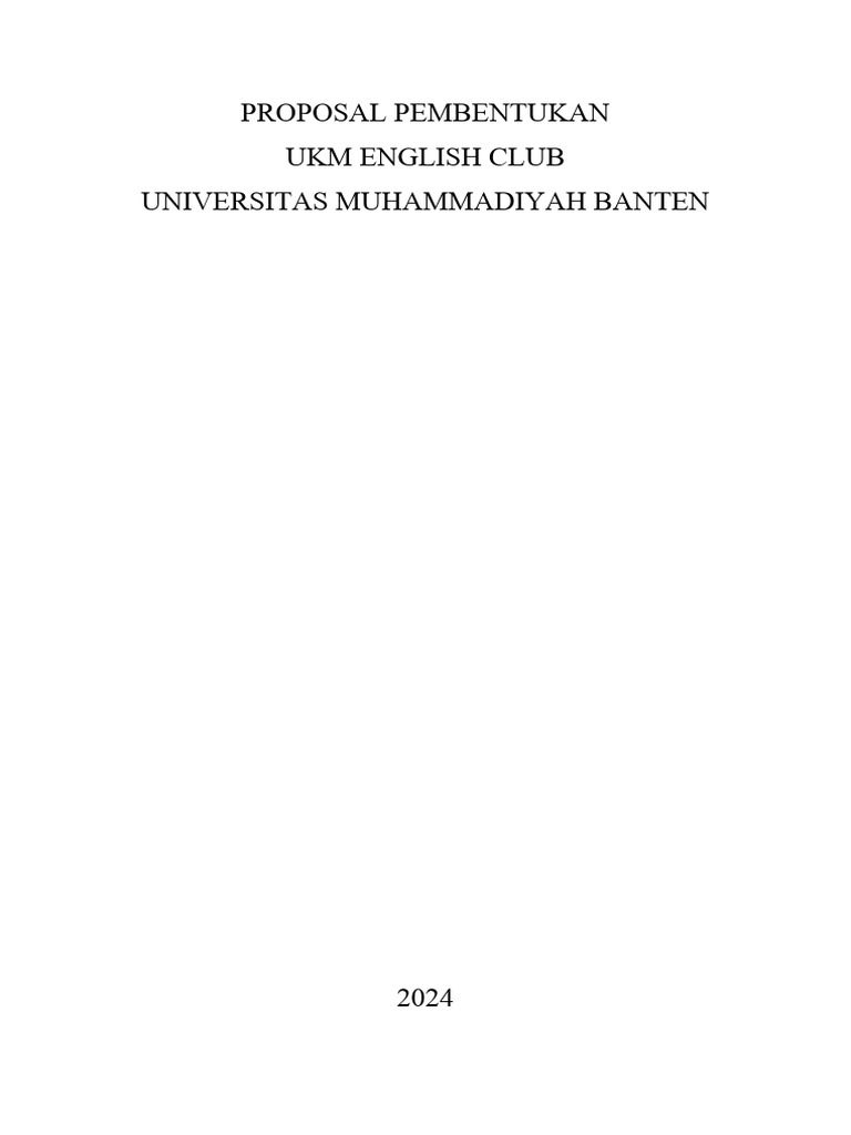 Pembentukan UKM English Club UMB | PDF