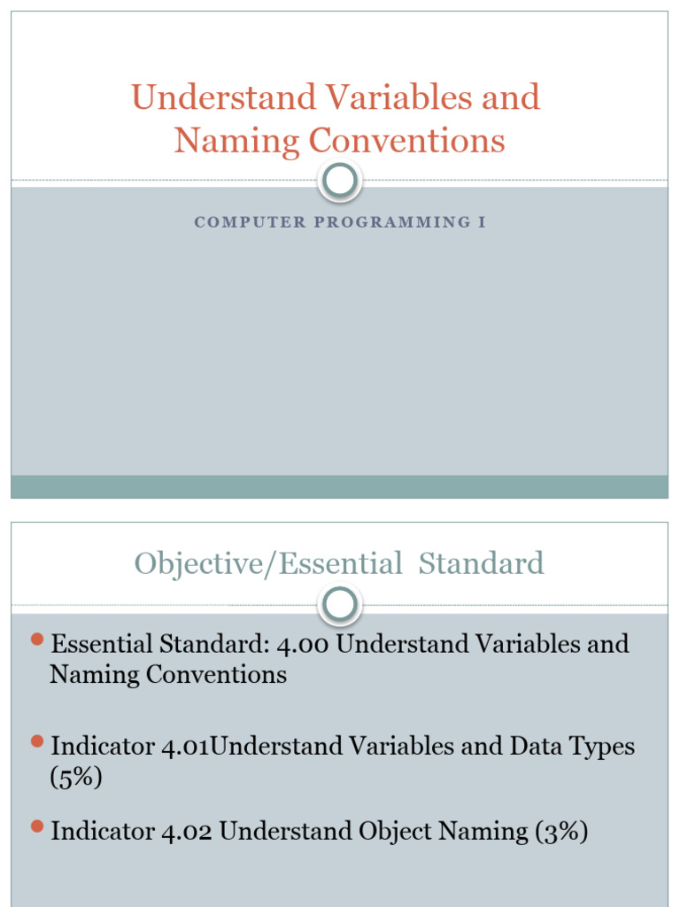 Understanding Variables in Programming | PDF | Integer (Computer ...