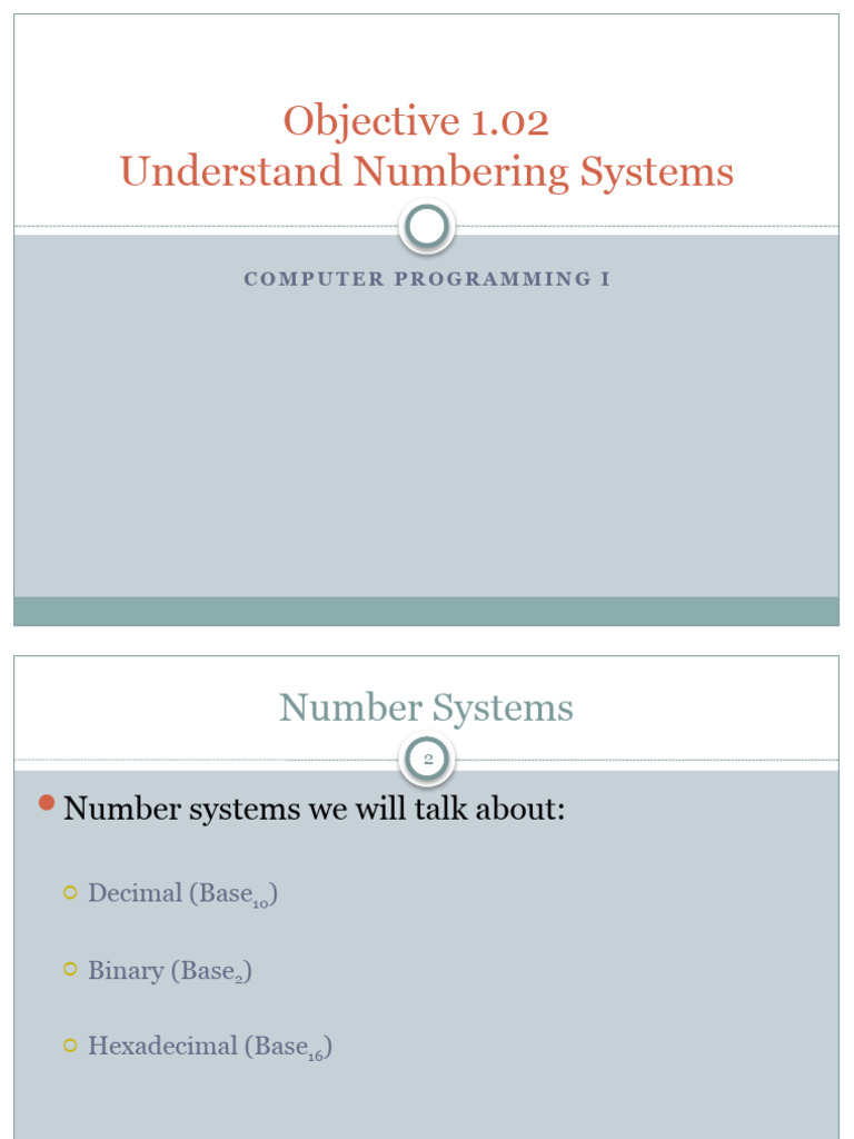 1.02 - Understand Numbering Systems - PowerPoint | PDF | Computer Science | Lexicology