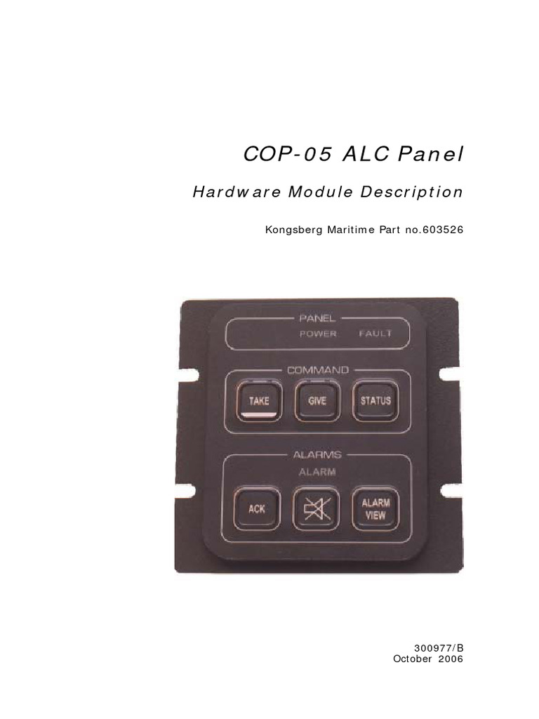 COP-05 ALC Panel Overview and Specs | PDF | Usb | Electrical Connector