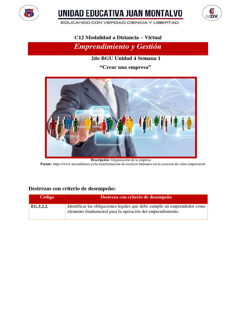 Guía Emprendimiento y Gestión - 2do BGU - U4 - S1 | PDF | Marketing | Business