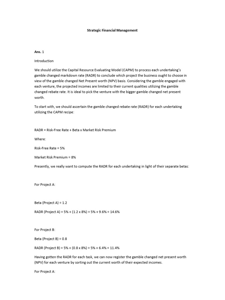 Strategic Financial Management Assignment | PDF | Option (Finance ...
