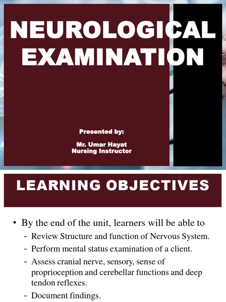 Neurological Assessment 1 | PDF | Nervous System | Neuroscience