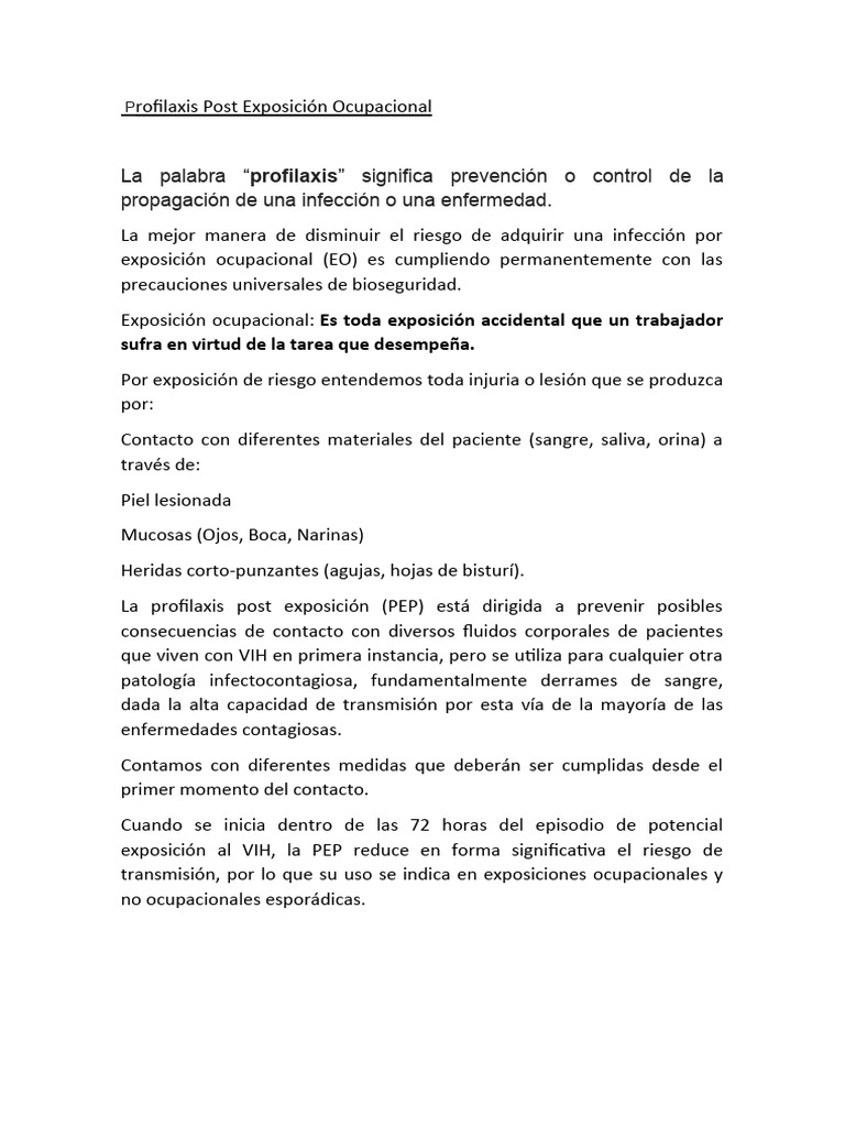 Manejo Profilaxis Posexposición | PDF | VIH | Ciencias de la Salud