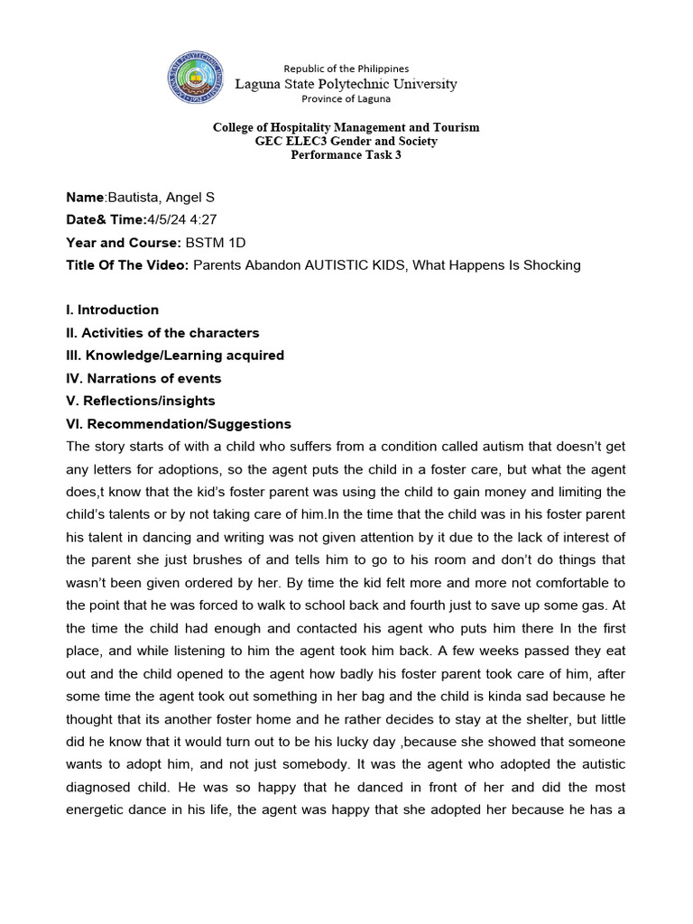 LSPU-Template Bdocx | PDF | Foster Care