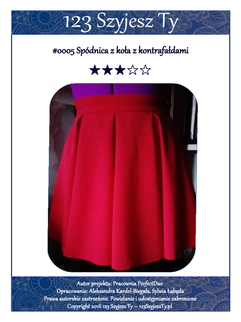 WYK-0005 Spódnica Z Koła Z Kontrafałdami | PDF