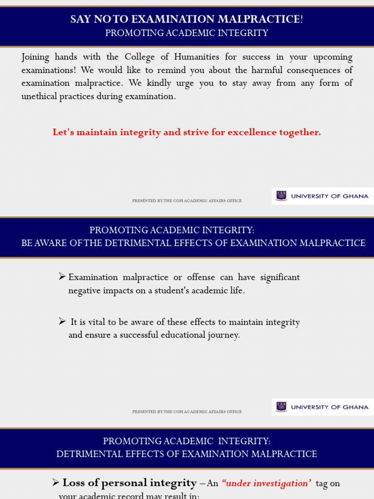 Say No to Exam Malpractice: Integrity Matters | PDF | Self Esteem ...