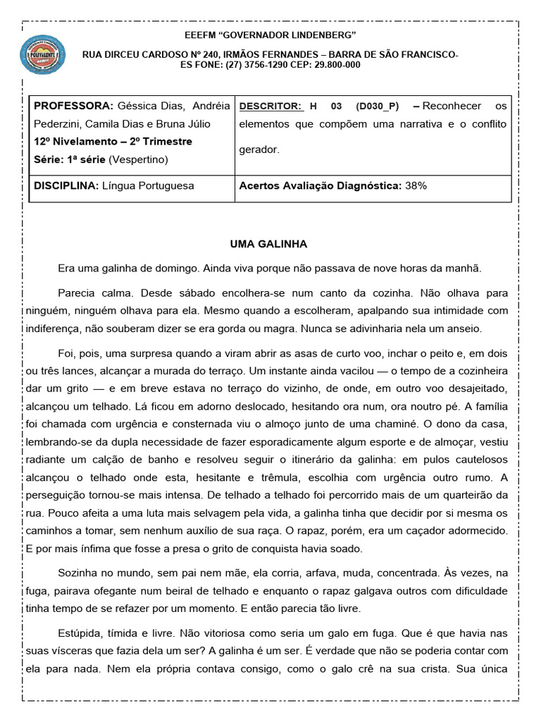 12° Atividade PFA LP Andreia e Géssica | PDF | Frango
