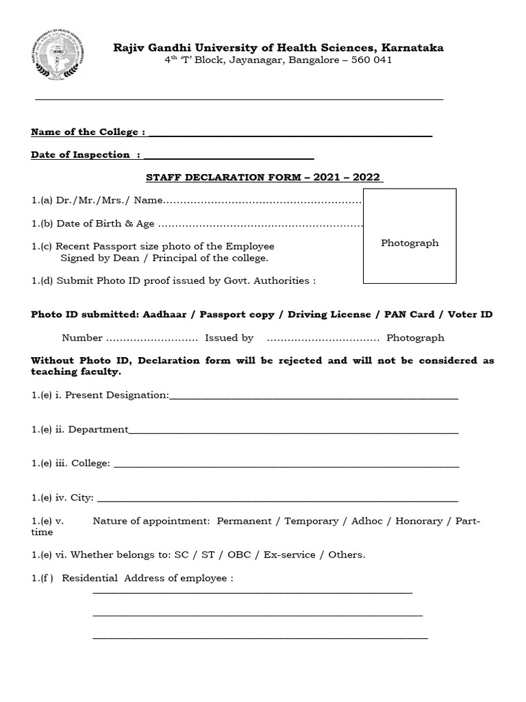 Declaration Forms 22-23 | PDF | Government | Authentication