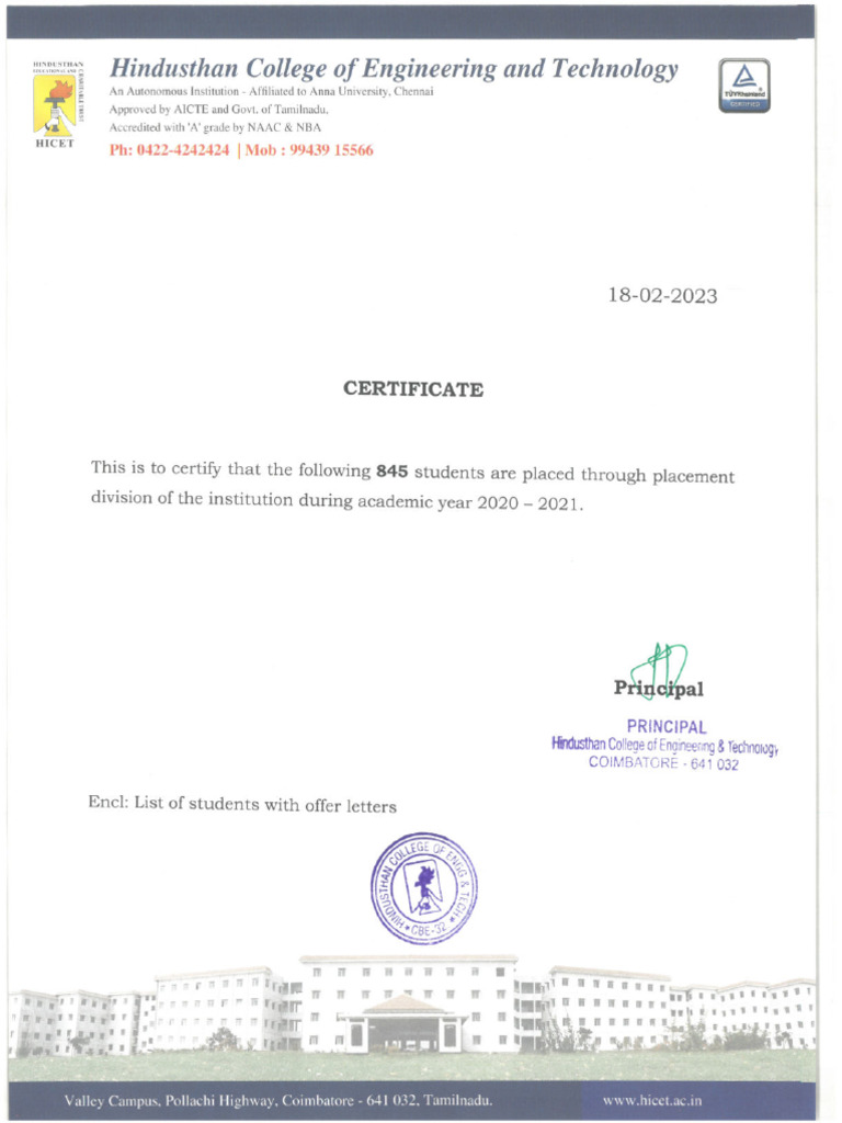 Placed Students List 20 21 | PDF