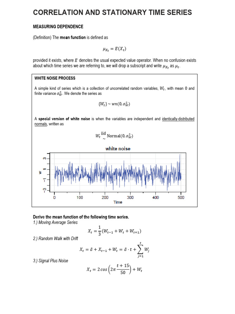 Additional Notes 2 - Correlation and Stationary Time Series | PDF ...