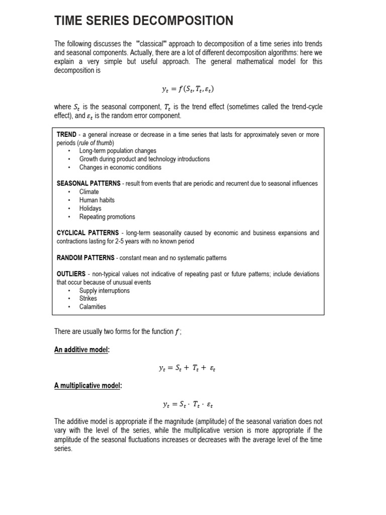 Additional Notes 1 - Time-Series Decomposition | Download Free PDF ...