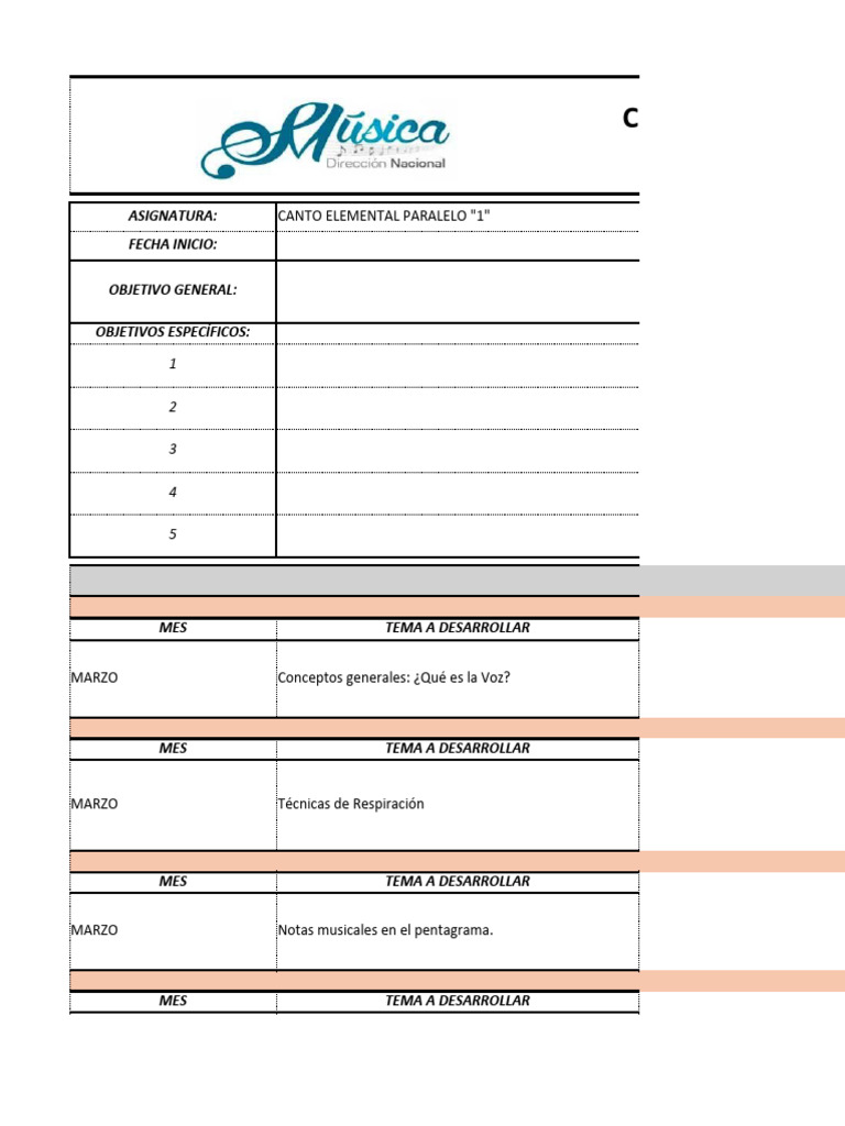 Formato Plan de Trabajo Cnm Iean Jesus Marzo-Agosto 2024 | PDF | Escala ...