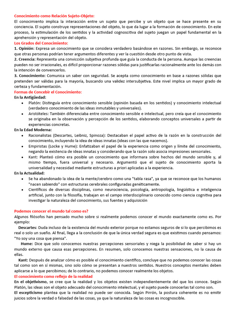 Tema 3 | PDF | Conocimiento | Verdad