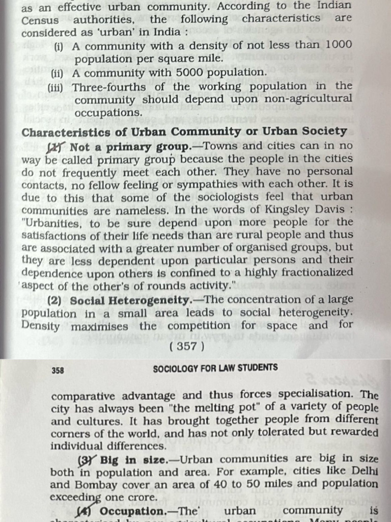 Features of Urban Society | PDF