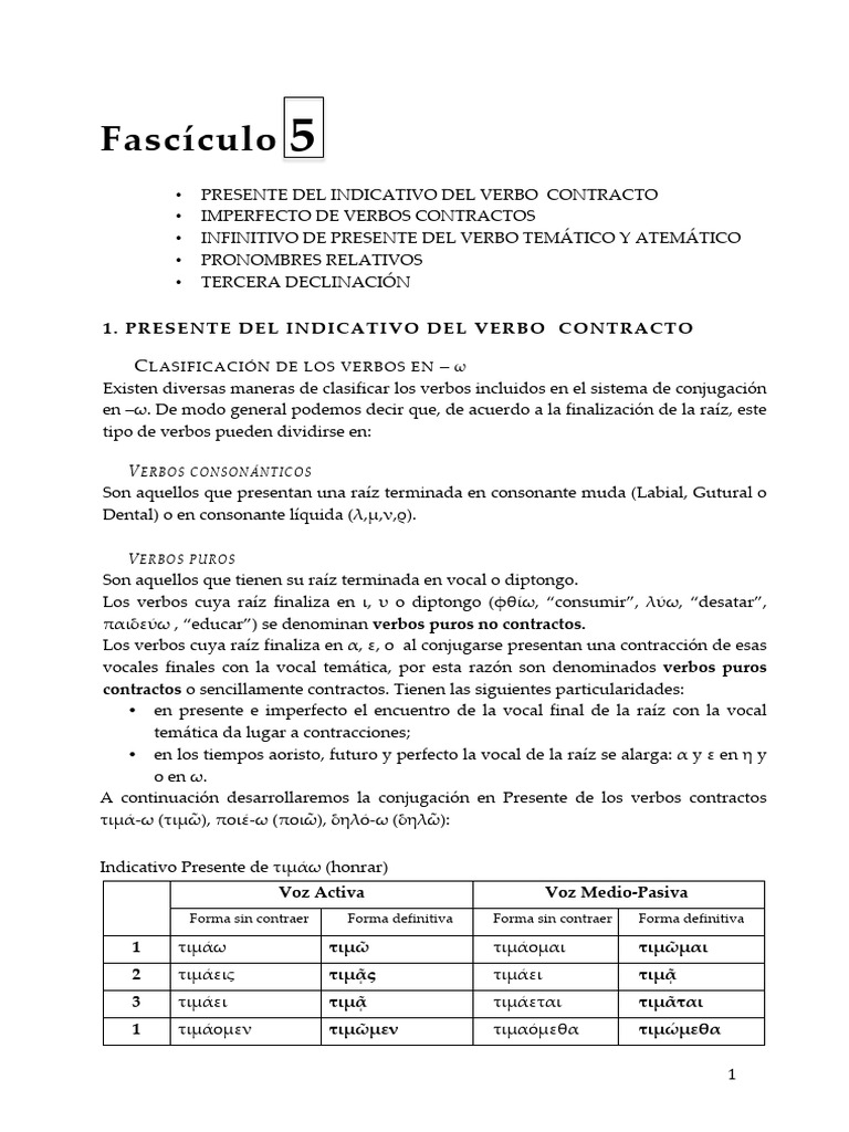 Verbos Contractos y Pronombres Relativos | PDF | Adverbio | Pronombre
