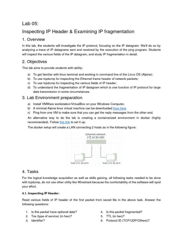 Lab05 | PDF | Internet Protocols | Network Packet