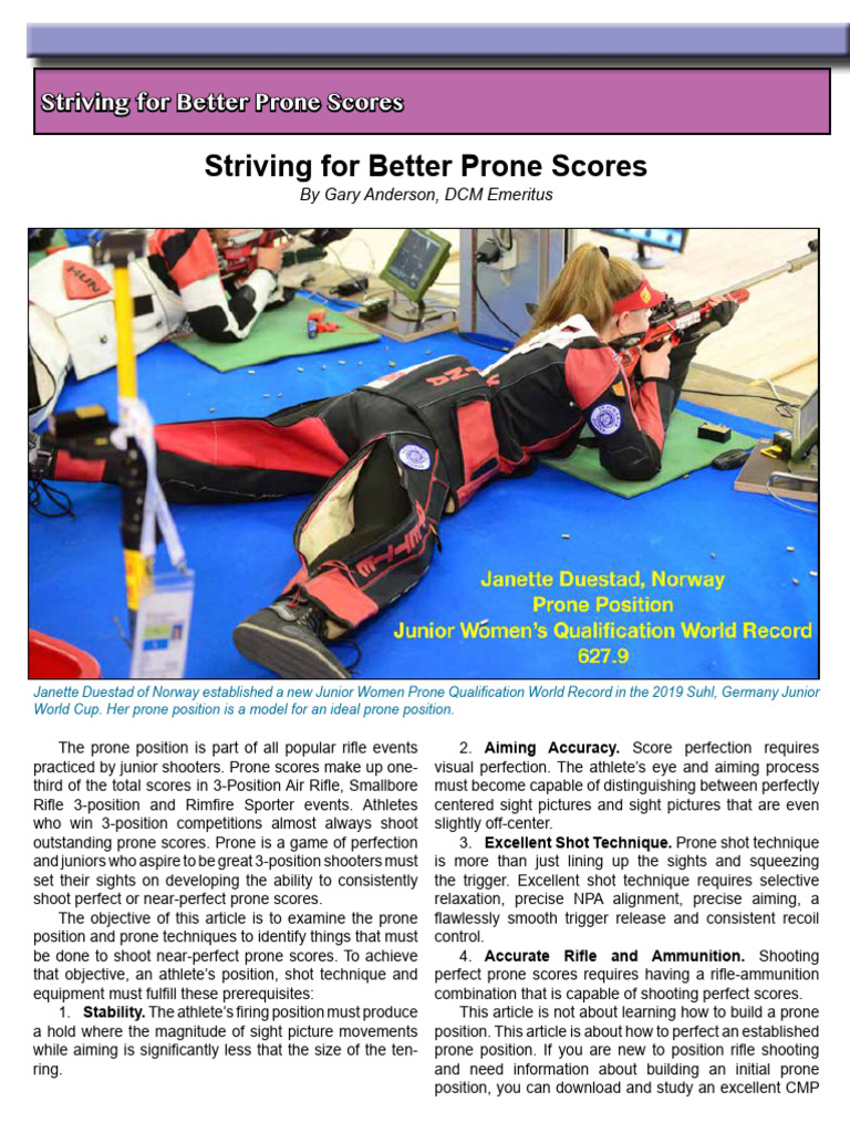 Striving For Better Prone Scores | PDF | Rifle | Shooting