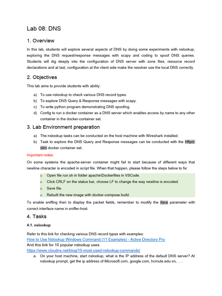 Lab08-dns | PDF | Domain Name System | Software