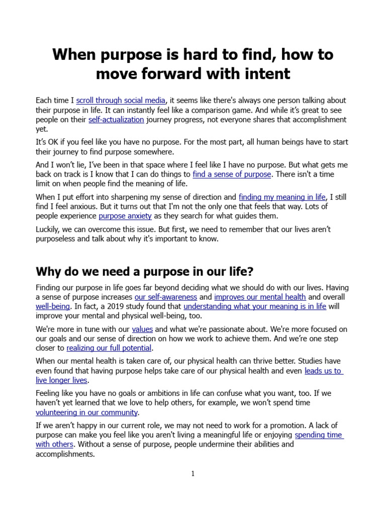 Better Up - Finding Purpose | PDF | Goal | Anxiety