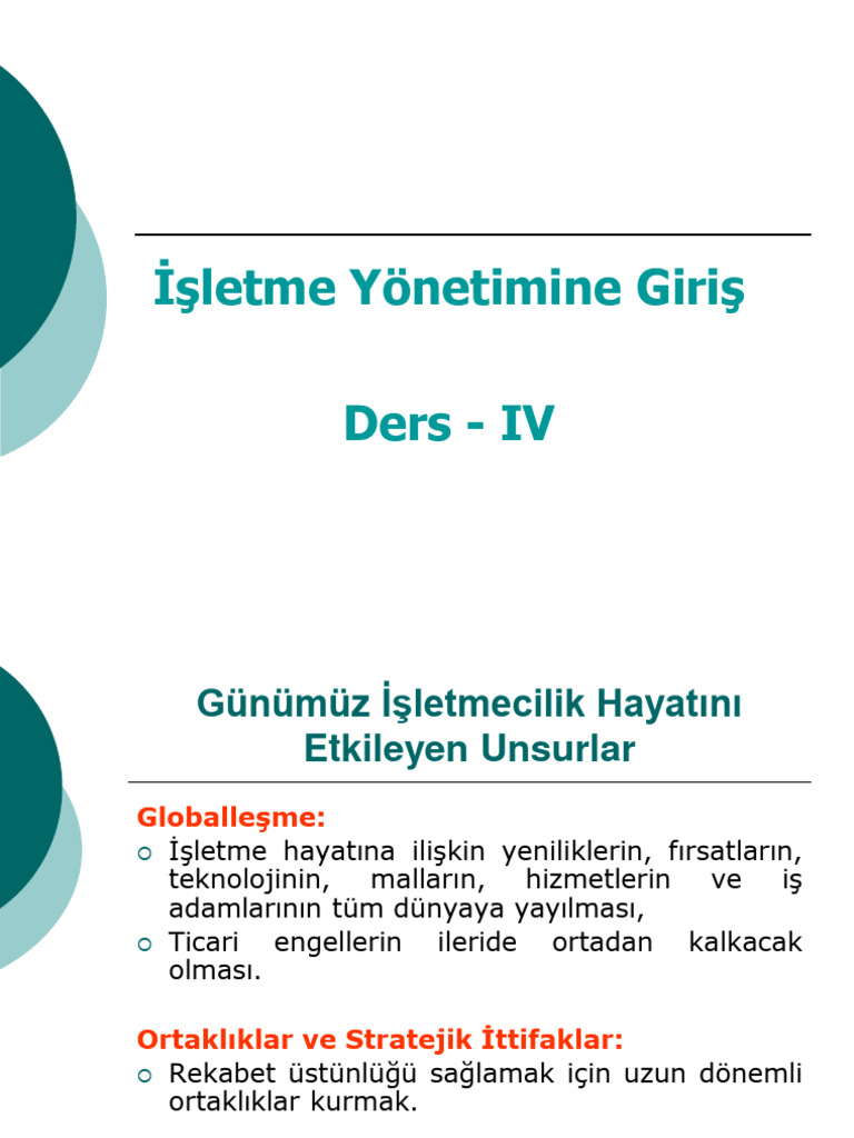 Ders-5 Günümüz İşletmecilik Hayatı | PDF