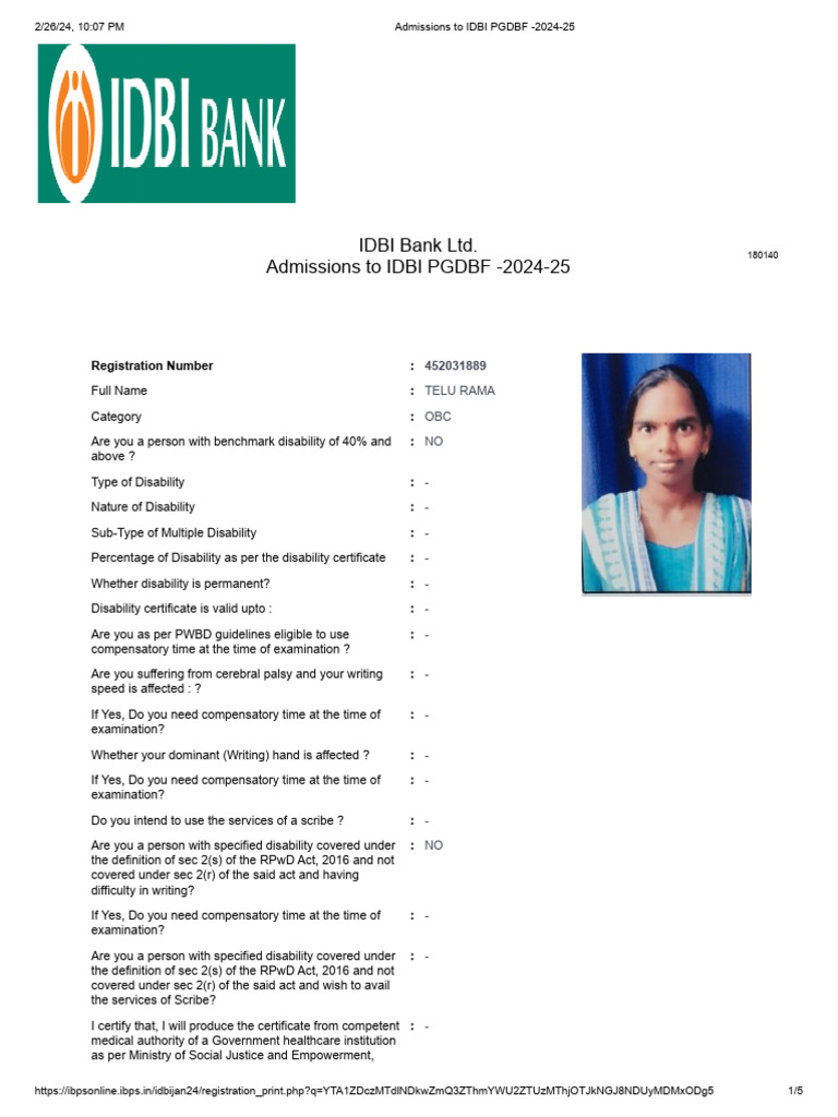 IDBI PGDBF Admissions 2024-25 Details | PDF | Identity Document | Knowledge