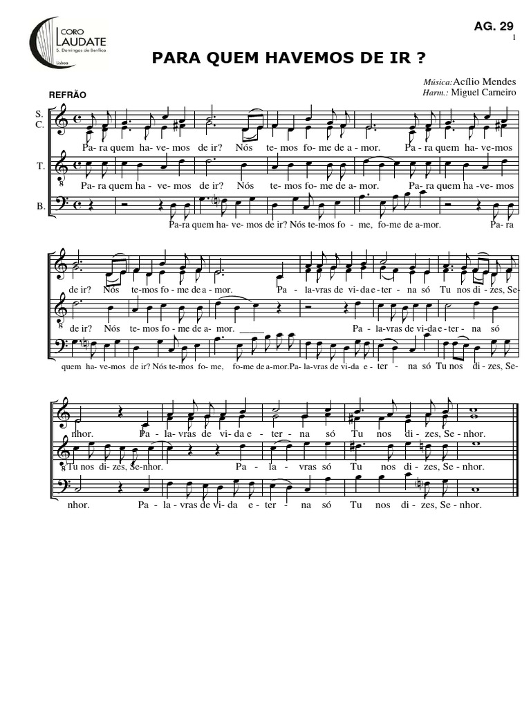 AG29 para Quem Havemos de Ir Acilio Mendes | PDF
