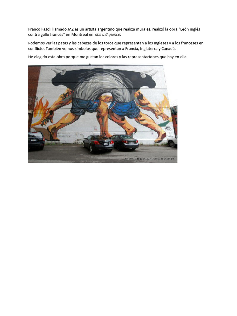 Franco Fasoli Llamado JAZ Es Un Artista Argentino Que Realiza Murales | PDF