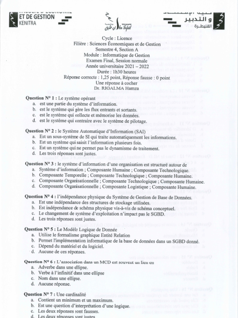 Exam Informatique | PDF