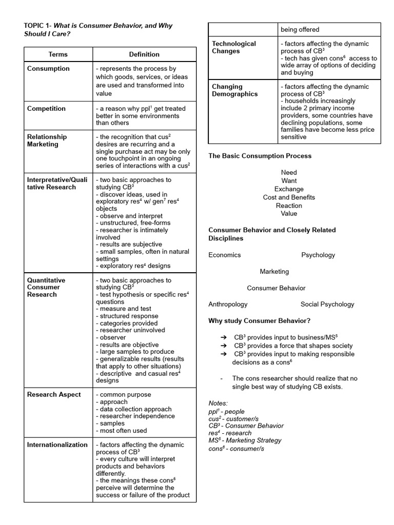 Consumer Behavior Notes | PDF | Emotions | Consumer Behaviour