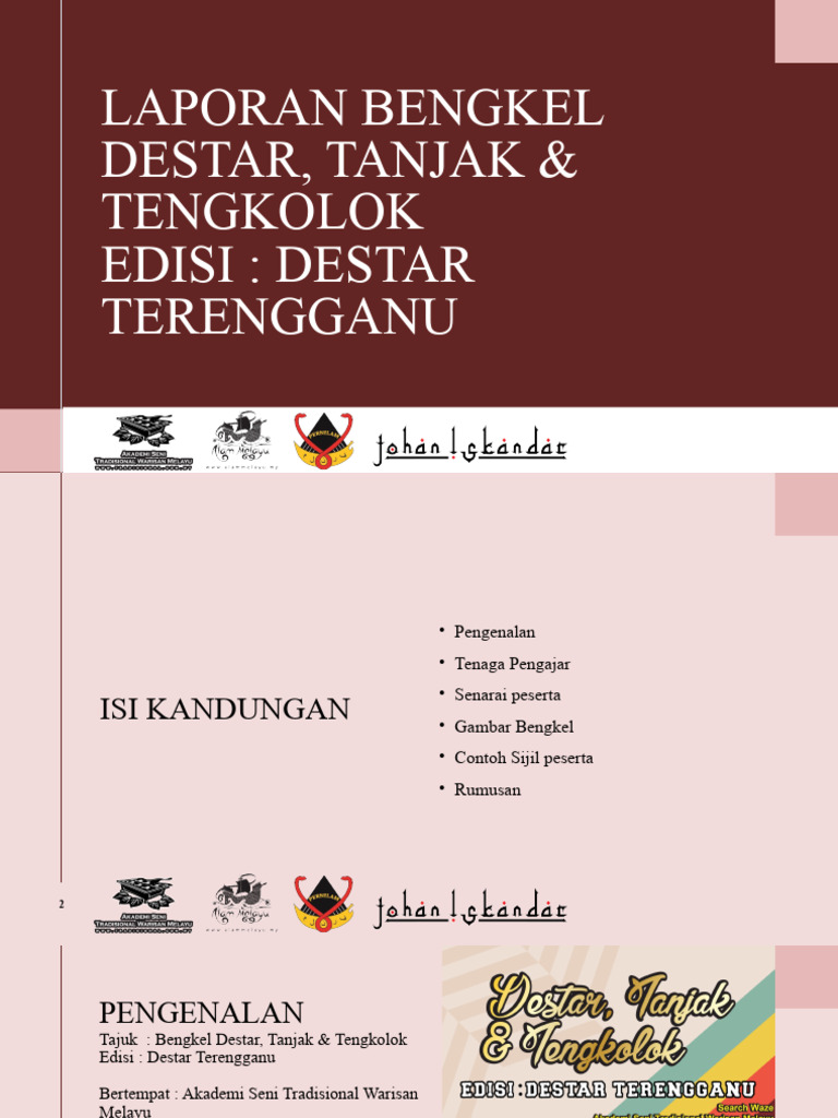 Laporan Bengkel Tanjak Negeri Terengganu-1 | PDF
