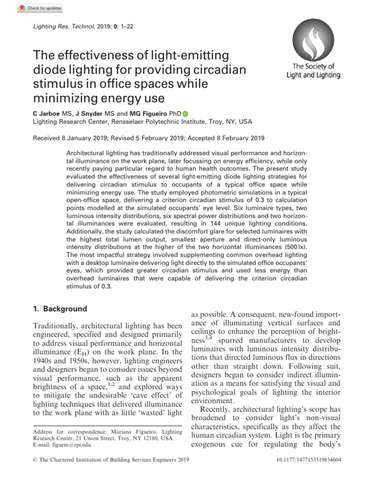 The Effectiveness of Light-Emitting Diode Lighting For Providing ...