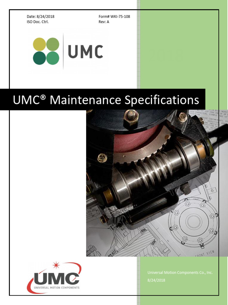 ISO Controled Document WKI 75 108 UMC MAINTENANCE MANUAL RevA | PDF ...