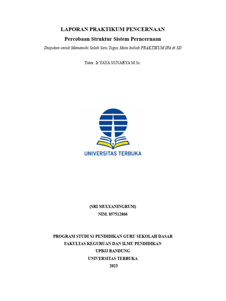 TT 2 Laporan Praktikum Ipa - Pencernaan | PDF