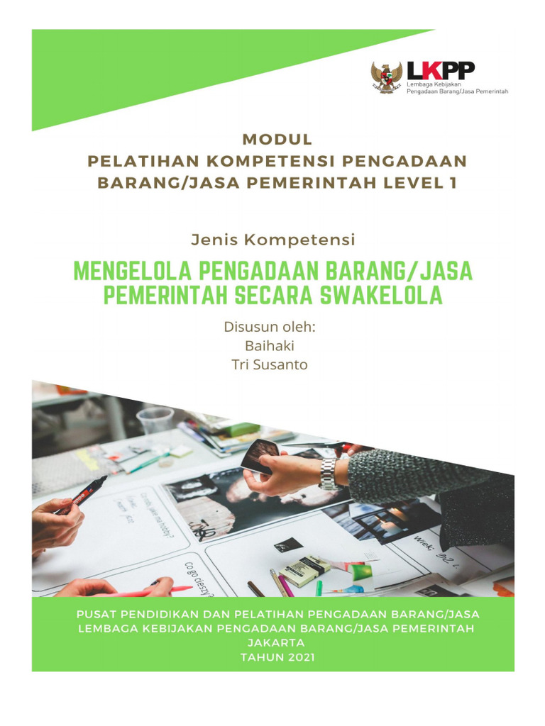 Modul 6 JK Mengelola PBJP Secara Swakelola Level 1 | PDF