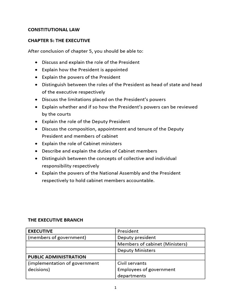 Executive - President Amd Cabinet | PDF | American Government ...