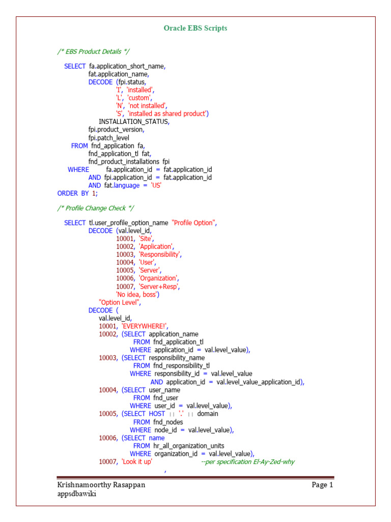 Appsdbawiki Ebs Scripts | Download Free PDF | Computer Architecture | Computer Engineering