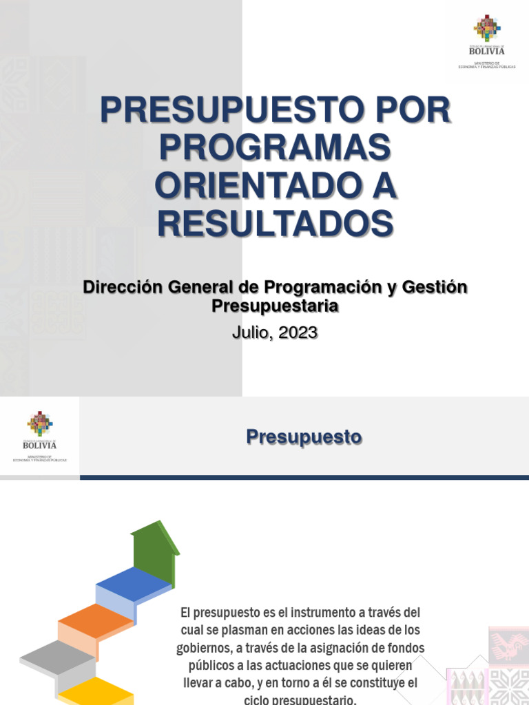 Presentacion Presupuesto Programas Resultados | PDF | Presupuesto | Planificación