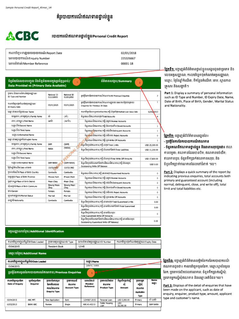 Sample Credit Report - KHM - V4 2 | PDF