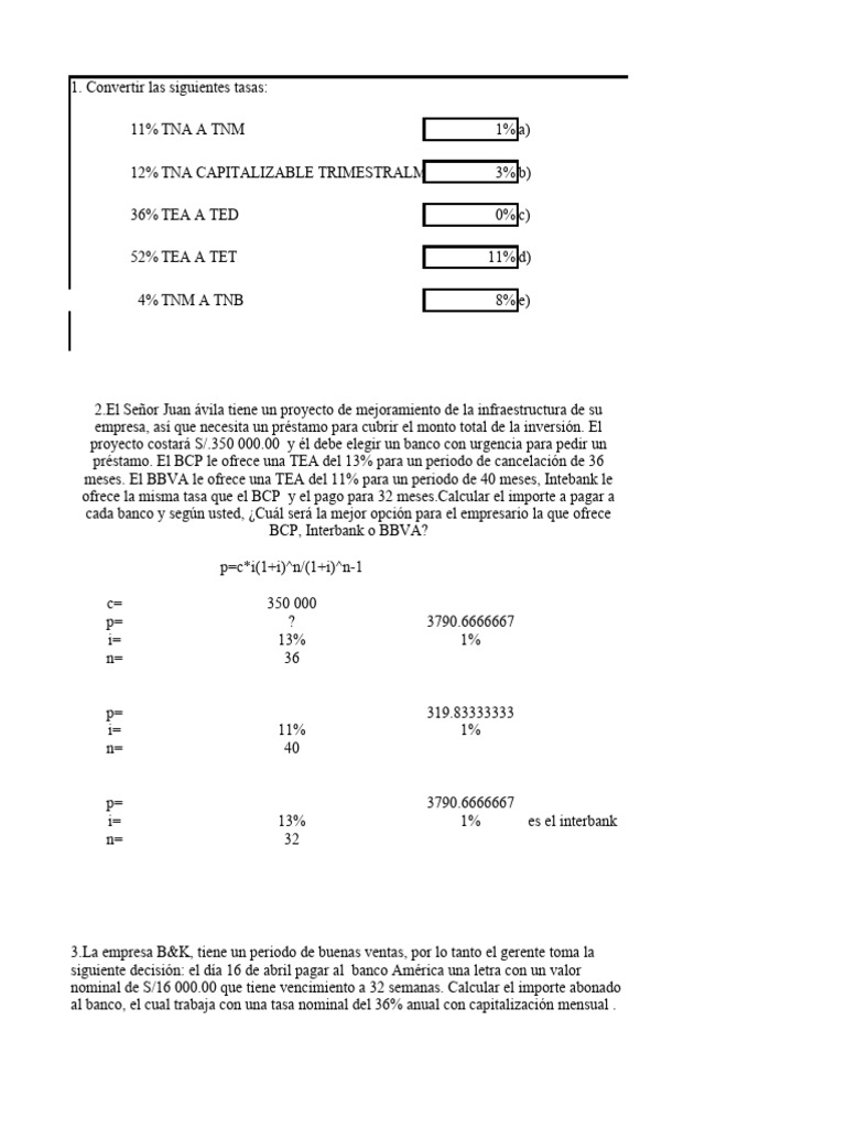 JP t1 Matemática Financiera | PDF | Bancario | Dinero