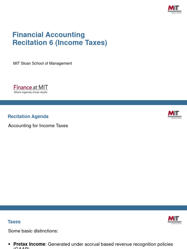 Asset-V1 MITx+15.516x+1T2024+type@asset+block@module 6b Rec Slides | PDF | Deferred Tax | Tax ...