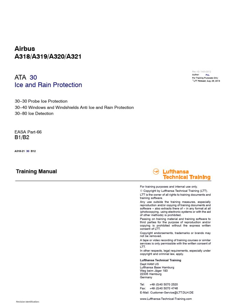 A318/A319/A320/A321 Airbus: Ice and Rain Protection 30 | PDF | Aviation ...