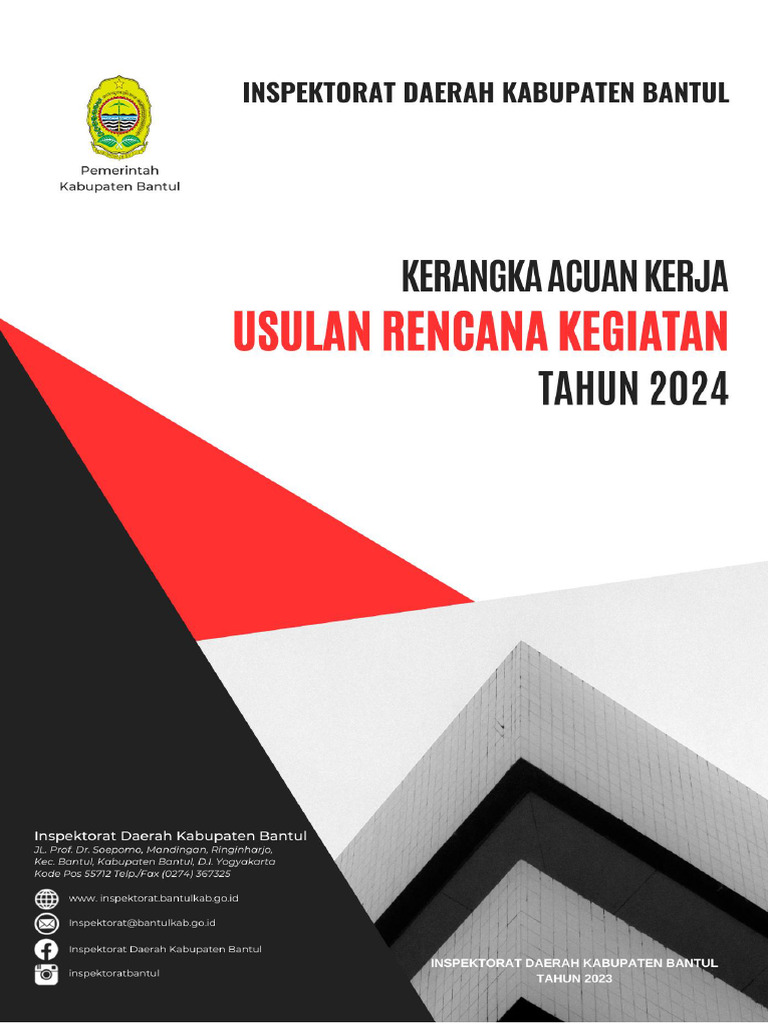 Kak Usulan Rencana Kegiatan 2024 - Inspektorat | PDF | Pengelolaan Keuangan & Uang