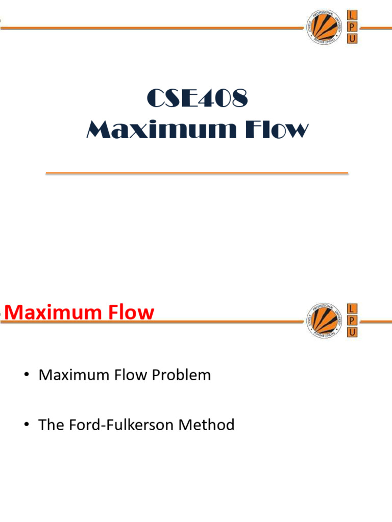 CSE408 Maximum Flow | PDF | Visual Cortex | Mathematical Relations