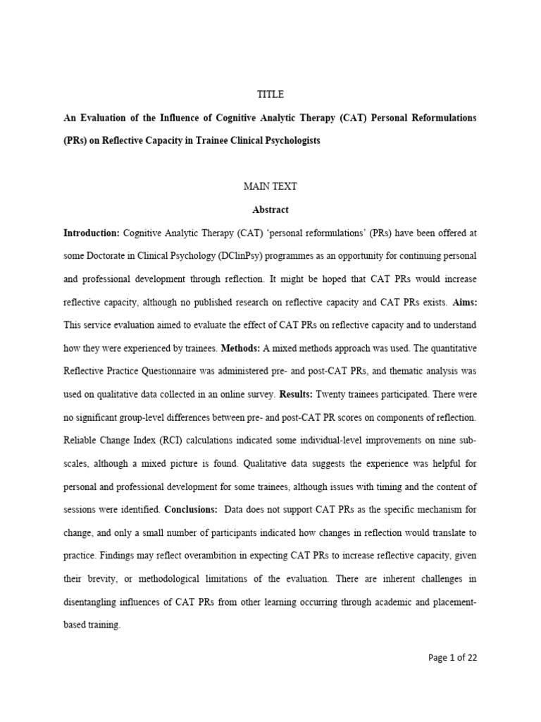 EvaluatingCATpersonalreformulations Revisions 10012021 | PDF ...