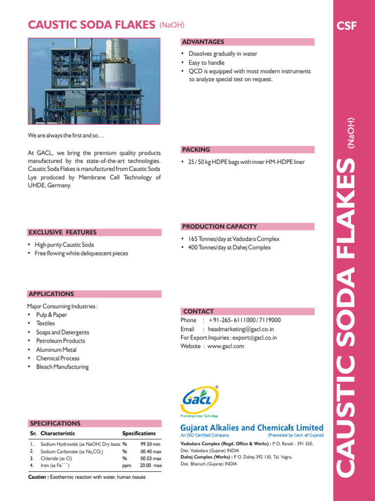 CAUSTIC-SODA-FLAKES (1) | PDF | Sodium Hydroxide | Scientific Phenomena